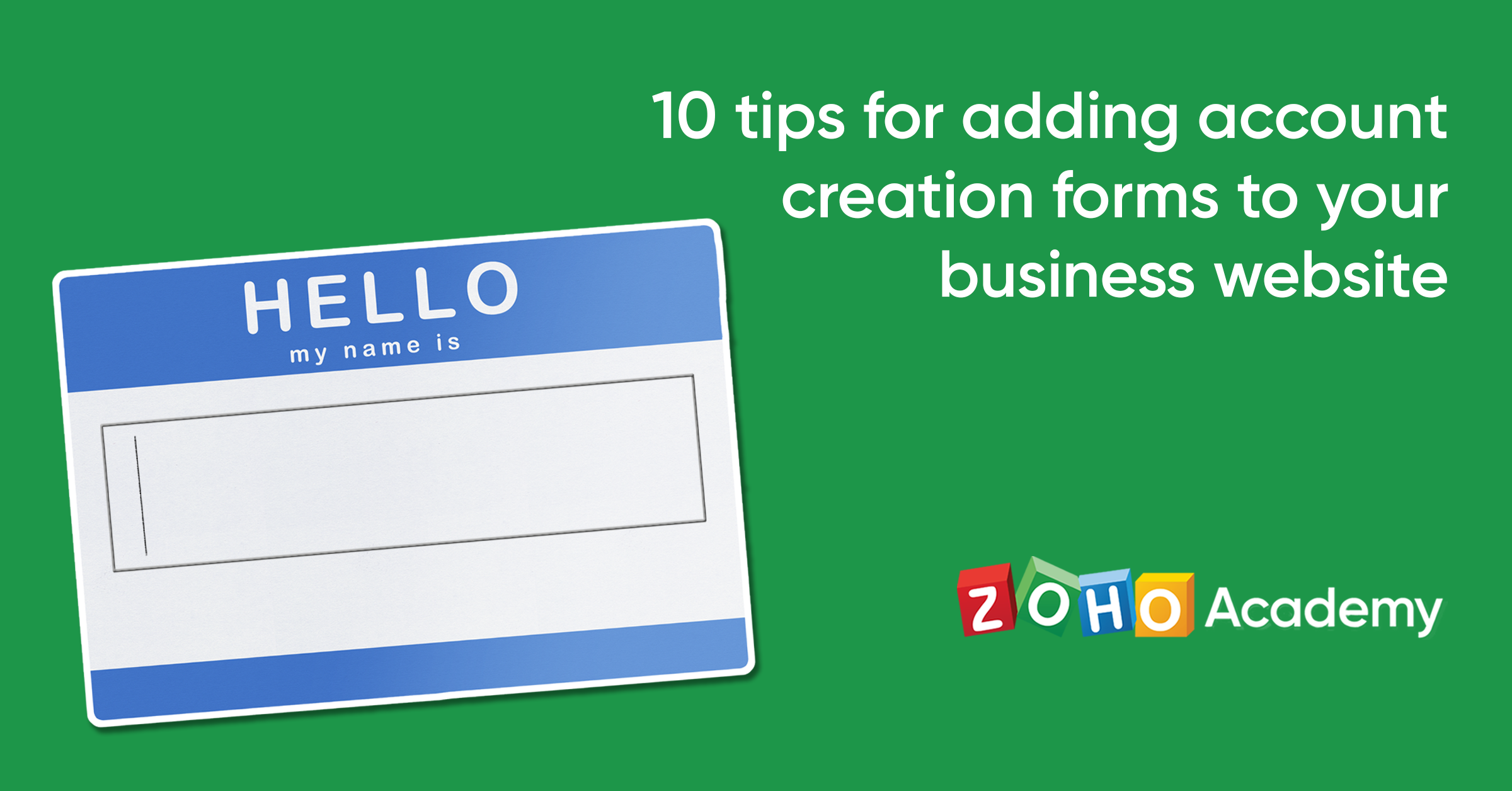 Account Creation Forms | Zoho Academy